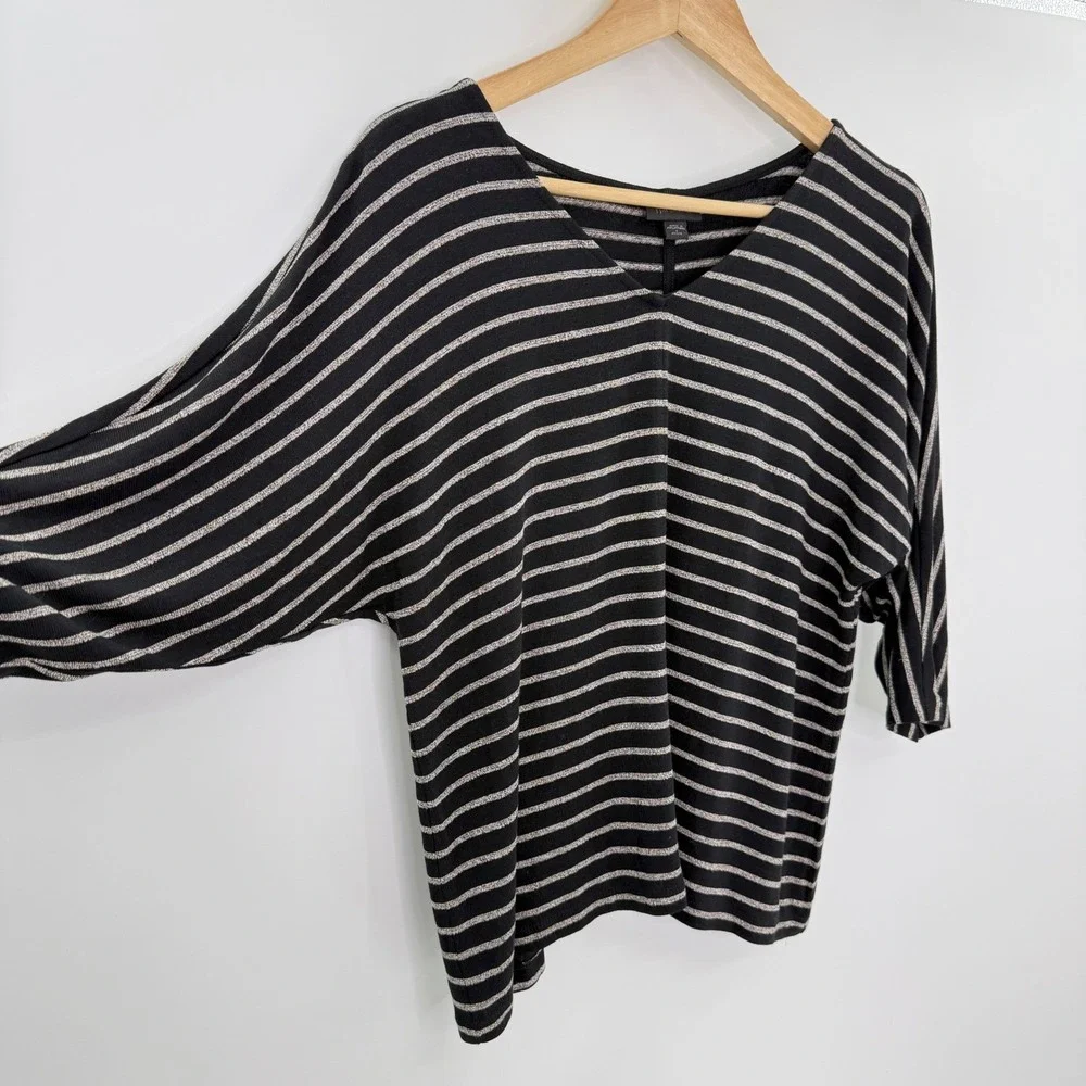 J. Jill | Tops | J Jill Wearver Collection Black Striped Vneck 34 ...